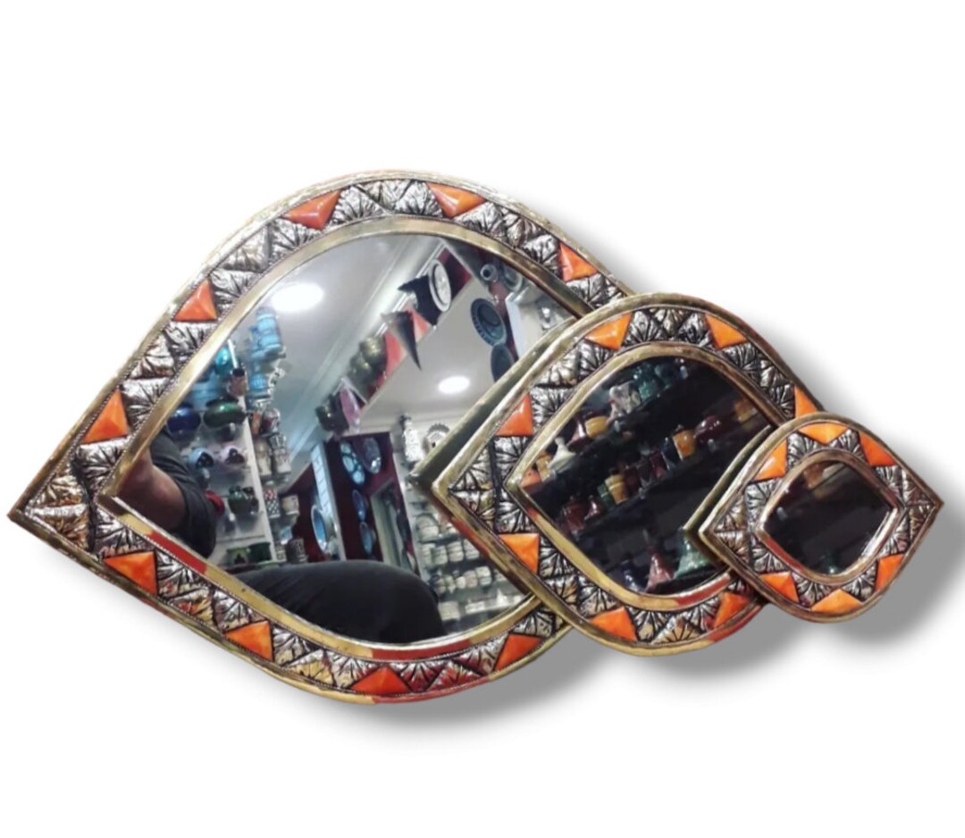 Set of 3 Moroccan Wall Mirrors, Decoration Mirrors, Arch Mirror, Art ...