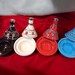 Set of 4 Small Multi-color Pottery Tagines With Metal Accents, Tagine ...