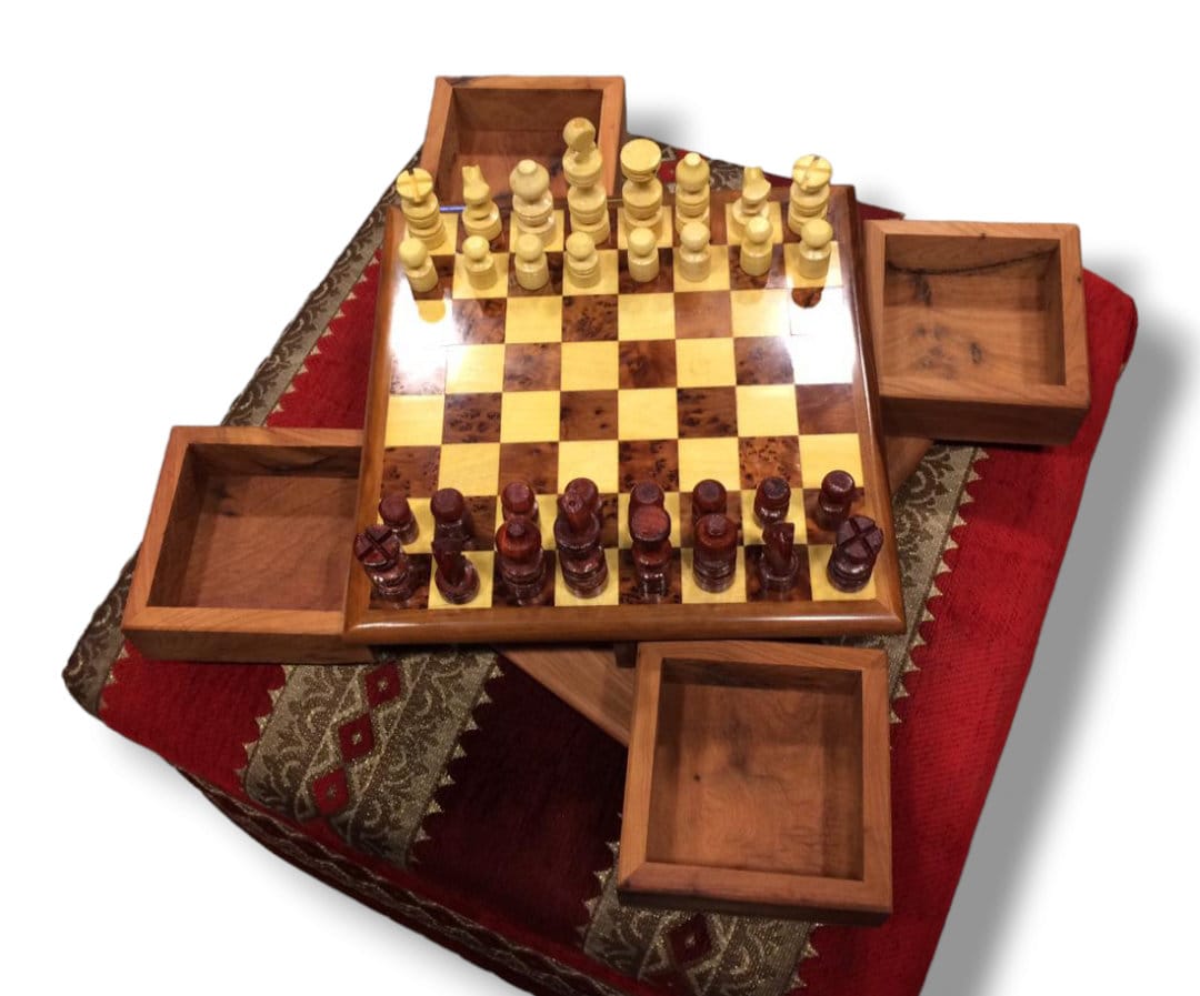 Moroccan Wooden Chess Box & Puzzel Box Secret Box Handmade Thuya Wood ...