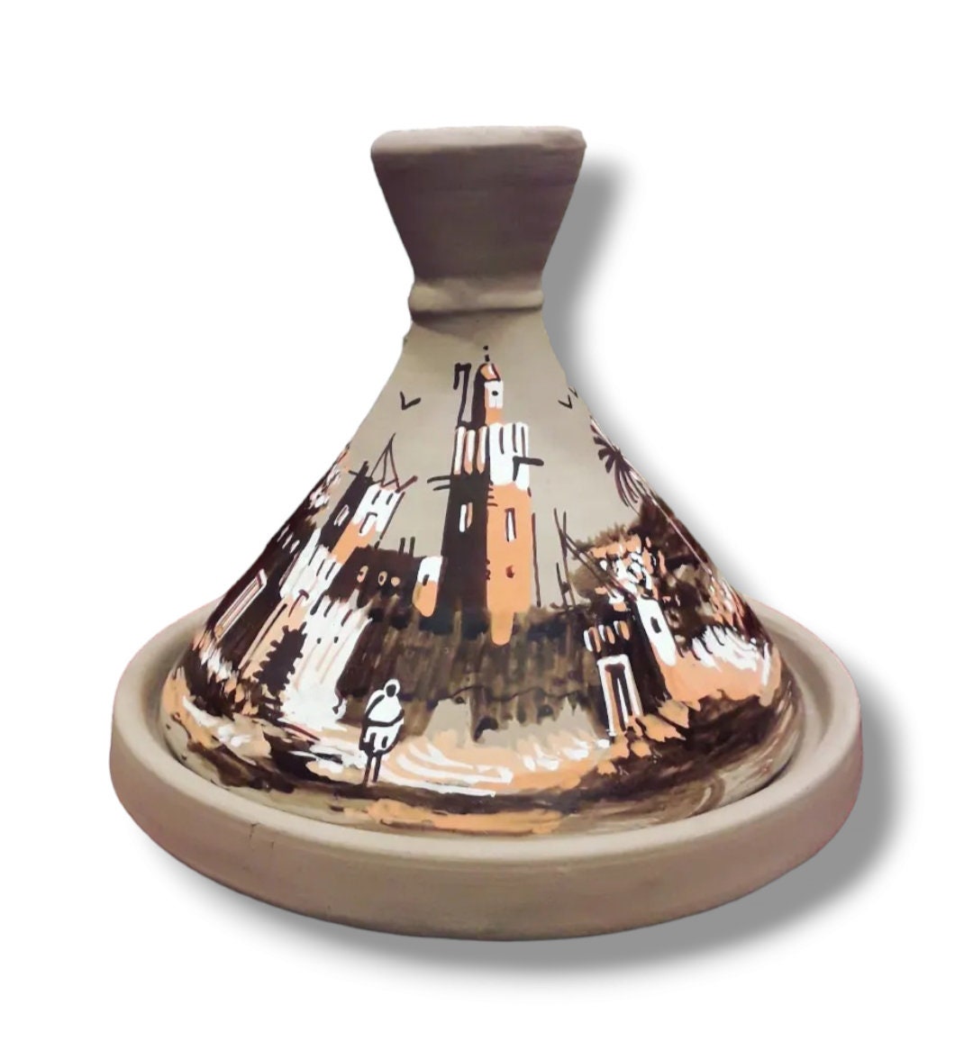 Unique Matt Brown Tagine-beautiful Earthenware Home Decoration, Hand ...