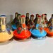 Set of 4 Small Multi-color Pottery Tagines With Metal Accents, Tagine ...
