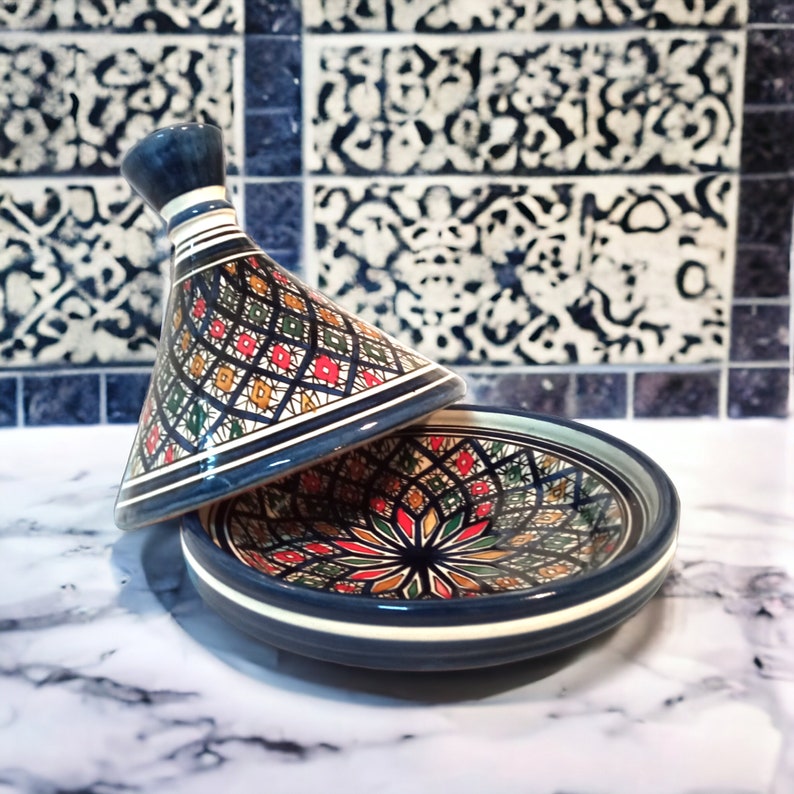 Handcrafted Ceramic Tagine Moroccan Elegance for Stylish Dining Vibrant ...