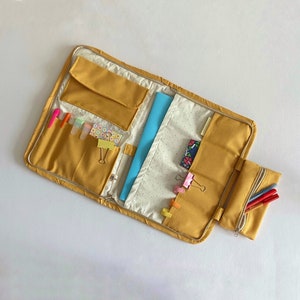 Canvas Zipper Notebook Cover for A4 Spiral Notebook, Zippered Organizer ...