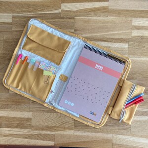 Canvas Zipper Notebook Cover for A4 Spiral Notebook, Zippered Organizer ...