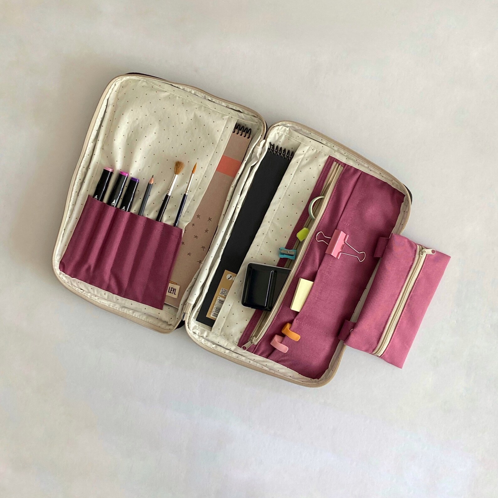 Canvas Art Bag for Sketchbooks, Watercolor Organizer for Art Supplies ...
