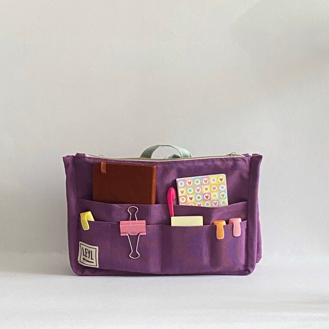 Personalized Canvas Purse Organizer Insert With Zippered, Tote ...