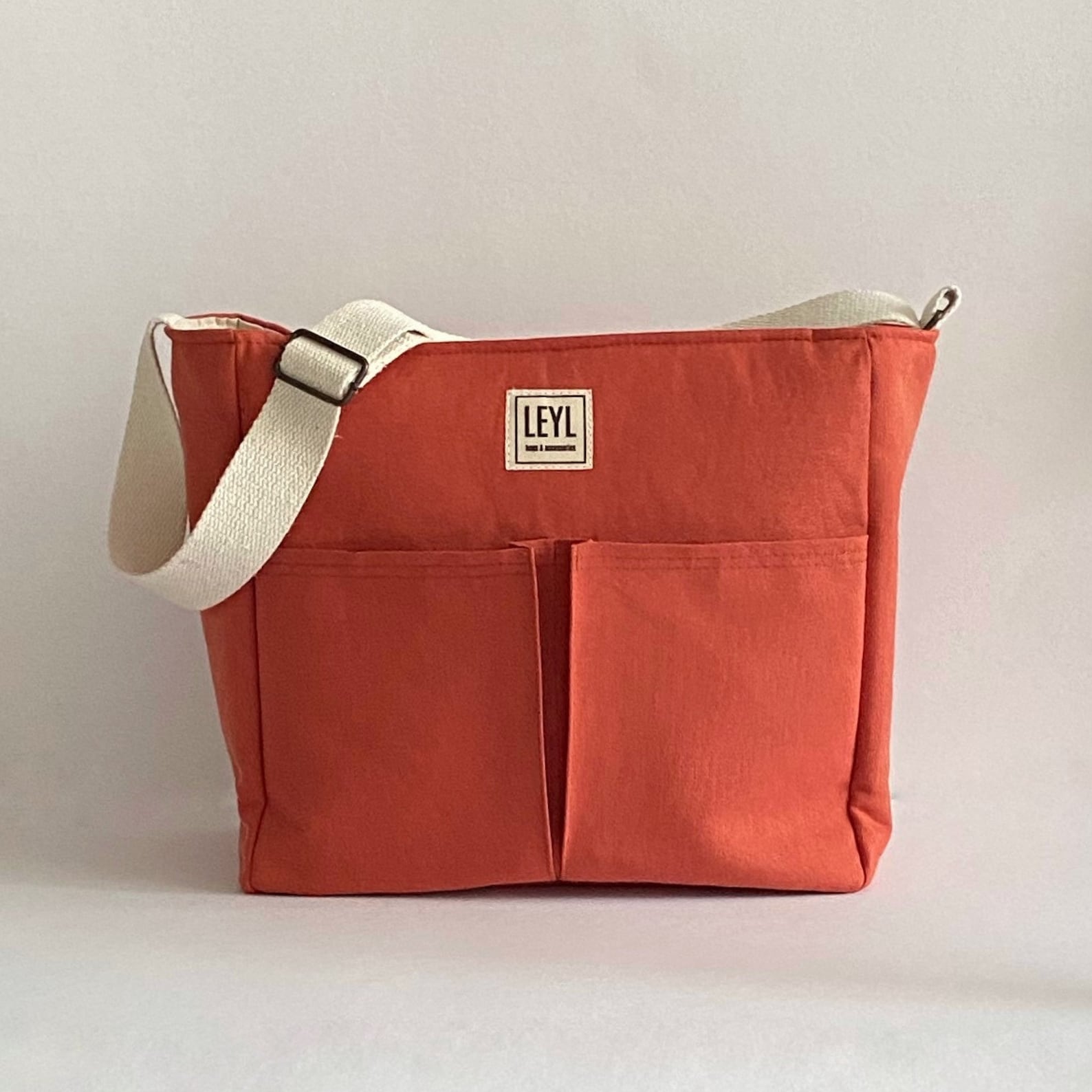 Canvas Tote Bag With Compartments, Large Crossbody Tote Bag With Zipper ...
