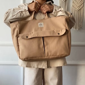 XXL Canvas Tote Bag With Zipper Closure for Women, Teacher's Multi ...