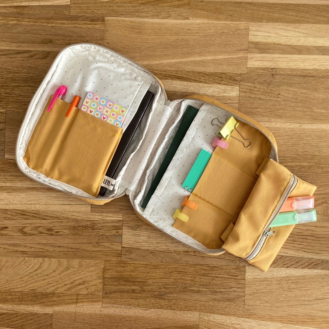 Canvas Zipped Journal Case With Front Pocket, Zipper Notebook Cover ...