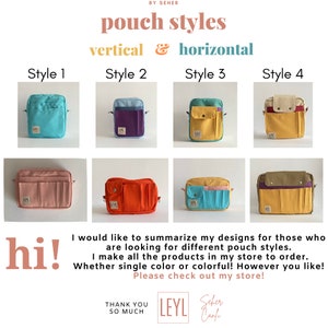 Canvas Solid Color Vertical Utility Pouch for Organize Journal Supplies ...