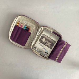 Canvas Organizer Art Supply Travel Bag for Large Sketchbooks, Notebook ...