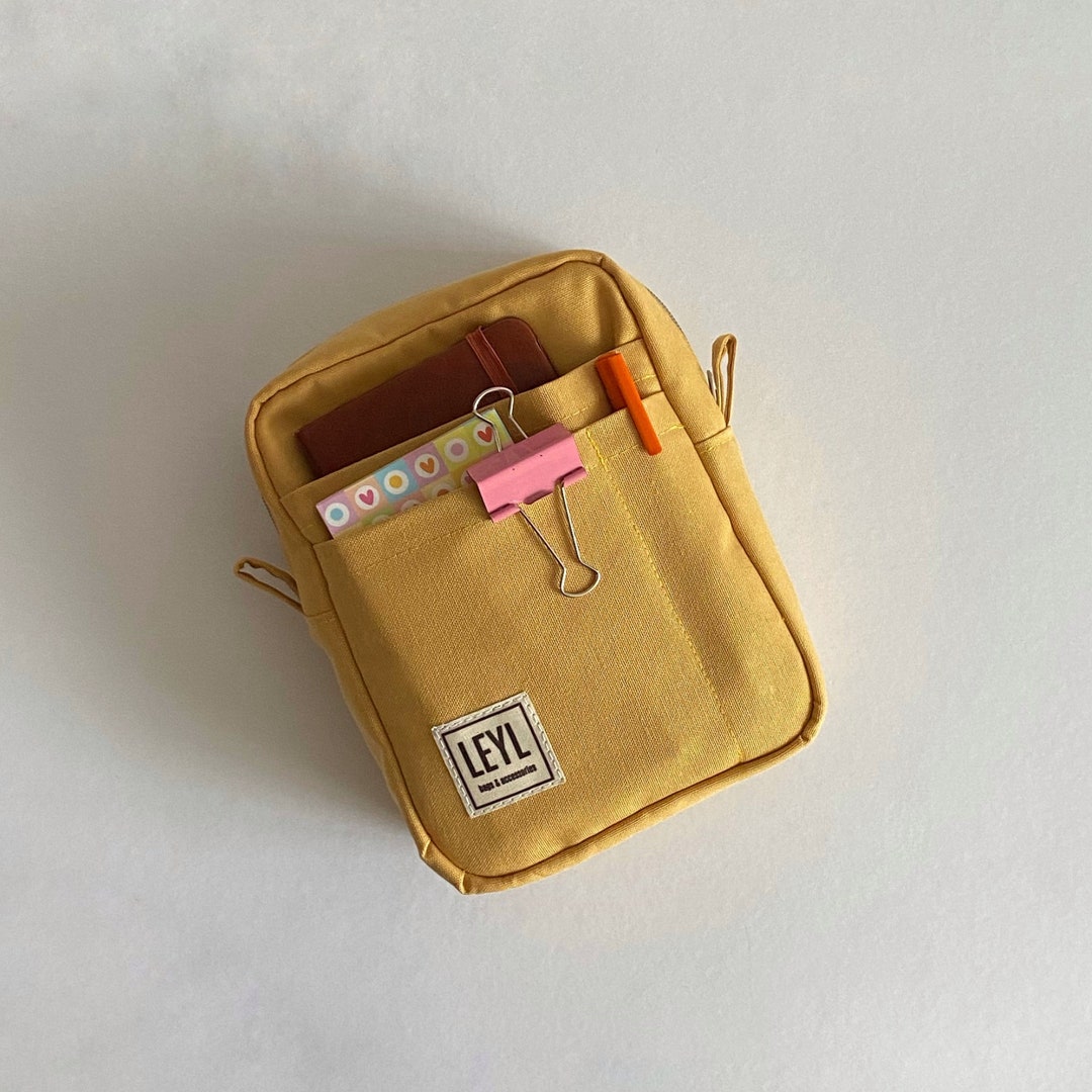 Canvas Solid Color B6 Vertical Planner Pouch With Strap ( All Notebook ...
