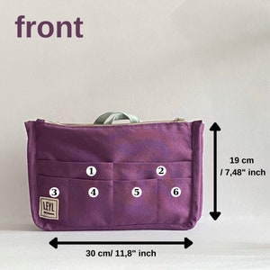 Custom Canvas Purse Organizer With Outside Pockets, Tote Organizer ...