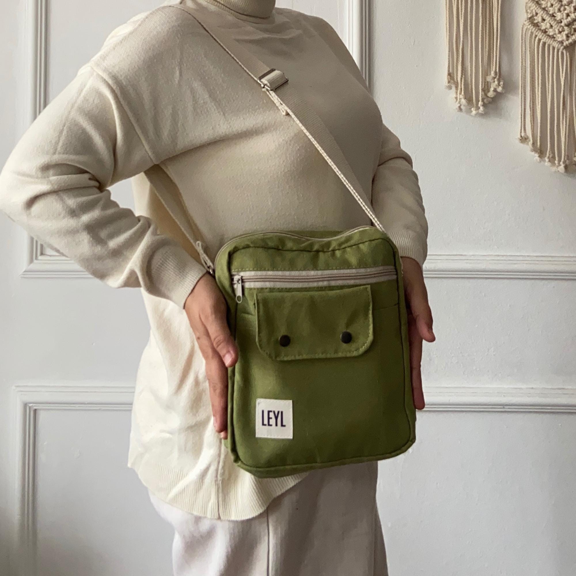 Canvas Solid Color Vertical Utility Pouch for Organize Journal Supplies ...