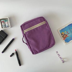 Canvas Journal Supplies Storage Case With Zipper, Art Bag for ...