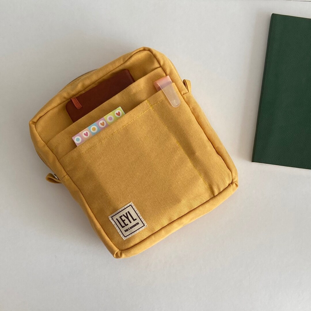 Canvas Solid Color Vertical Utility Pouch for Organize Journal Supplies ...