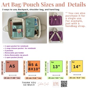 Canvas Travel Art Bag, Convertible Artist Bag, Art Supply Bag, Artist ...