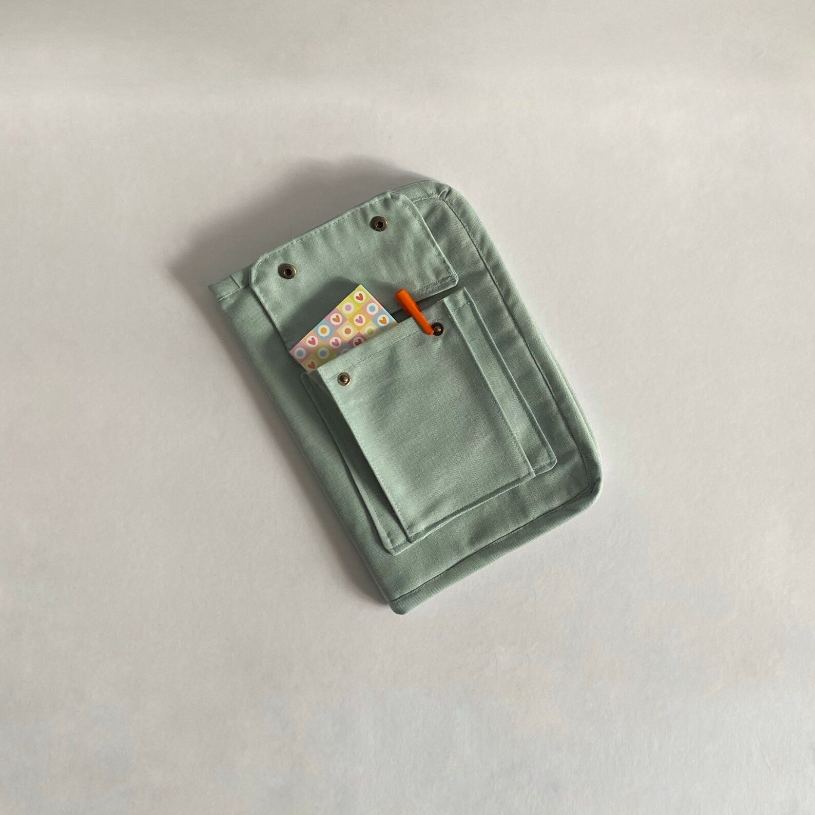 Canvas Zippered Planner Pouch for 3 Notebook Storage (2 Horizontal & 1 ...