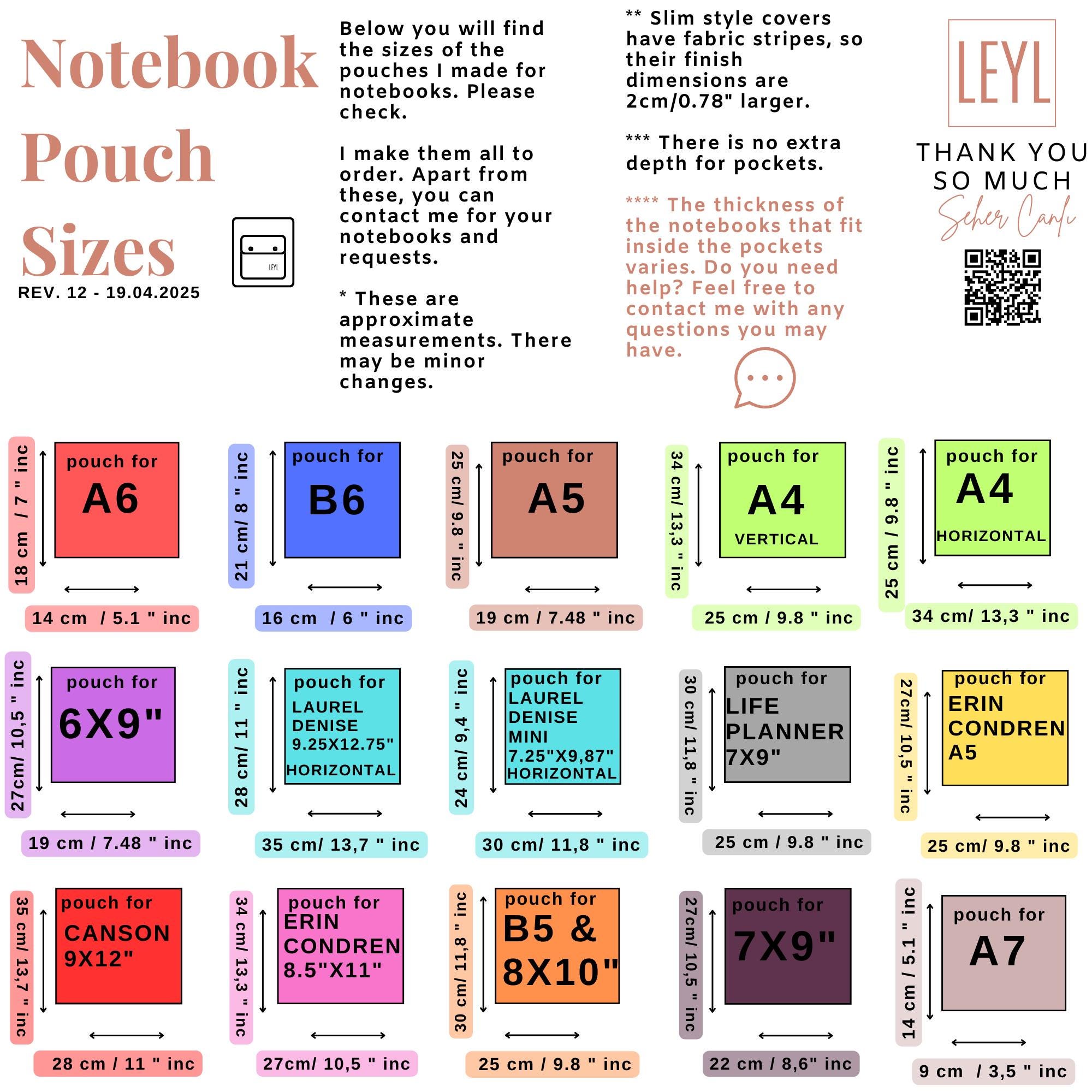 Canvas Zippered Planner Pouch for 3 Notebook Storage (2 Horizontal & 1 ...