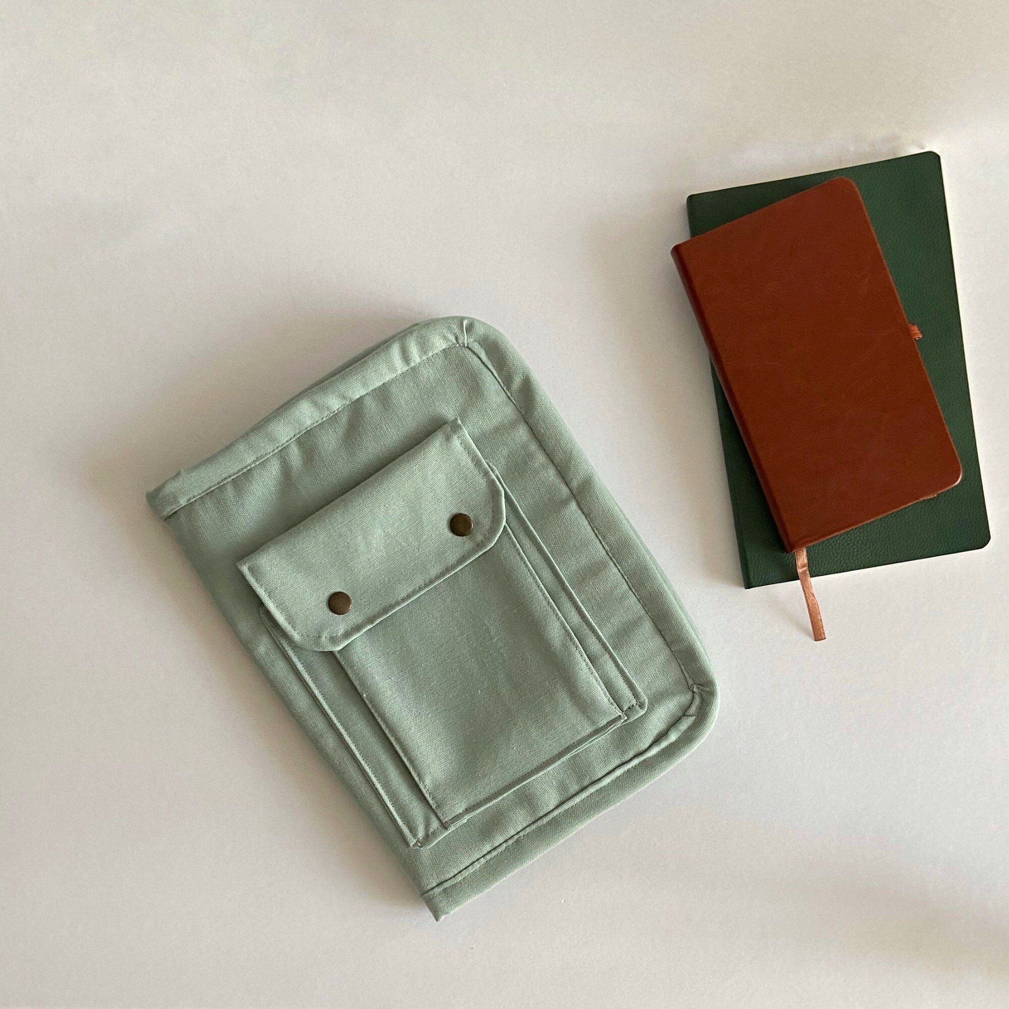 Canvas Zippered Planner Pouch for 3 Notebook Storage (2 Horizontal & 1 ...