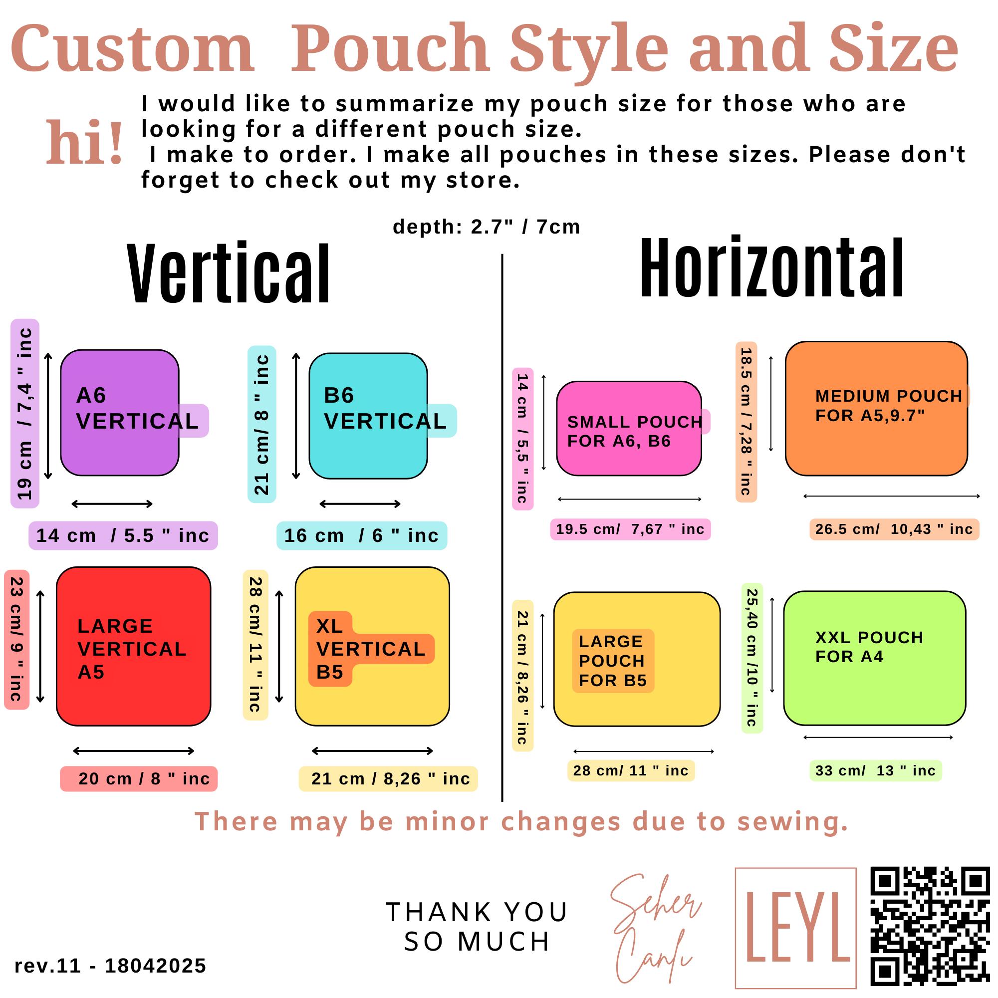 Canvas Solid Color Vertical Utility Pouch for Organize Journal Supplies ...