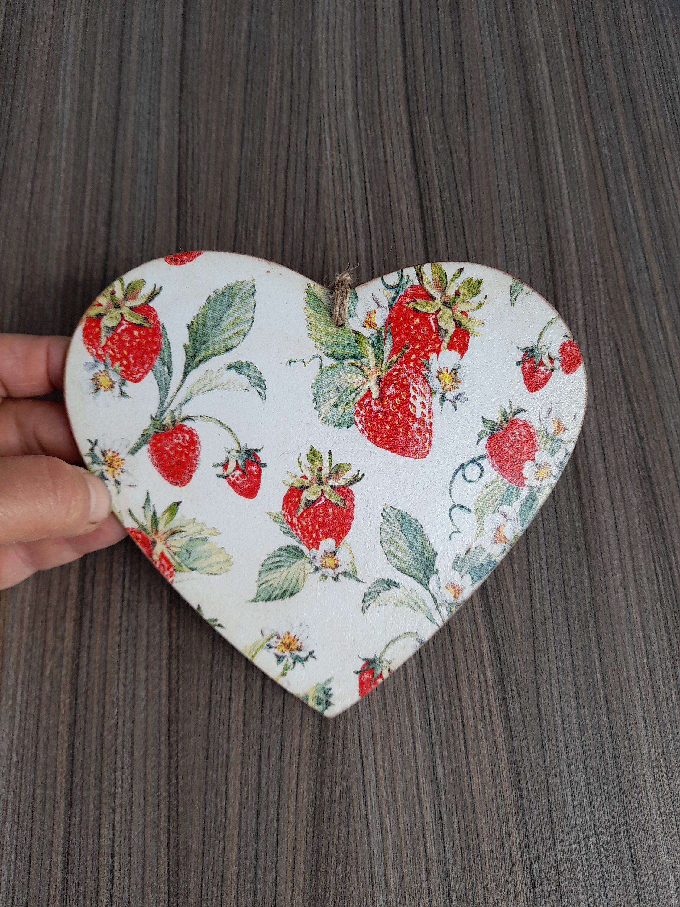 Decoupage Heart 15cm Berries Field Handcrafted - Etsy