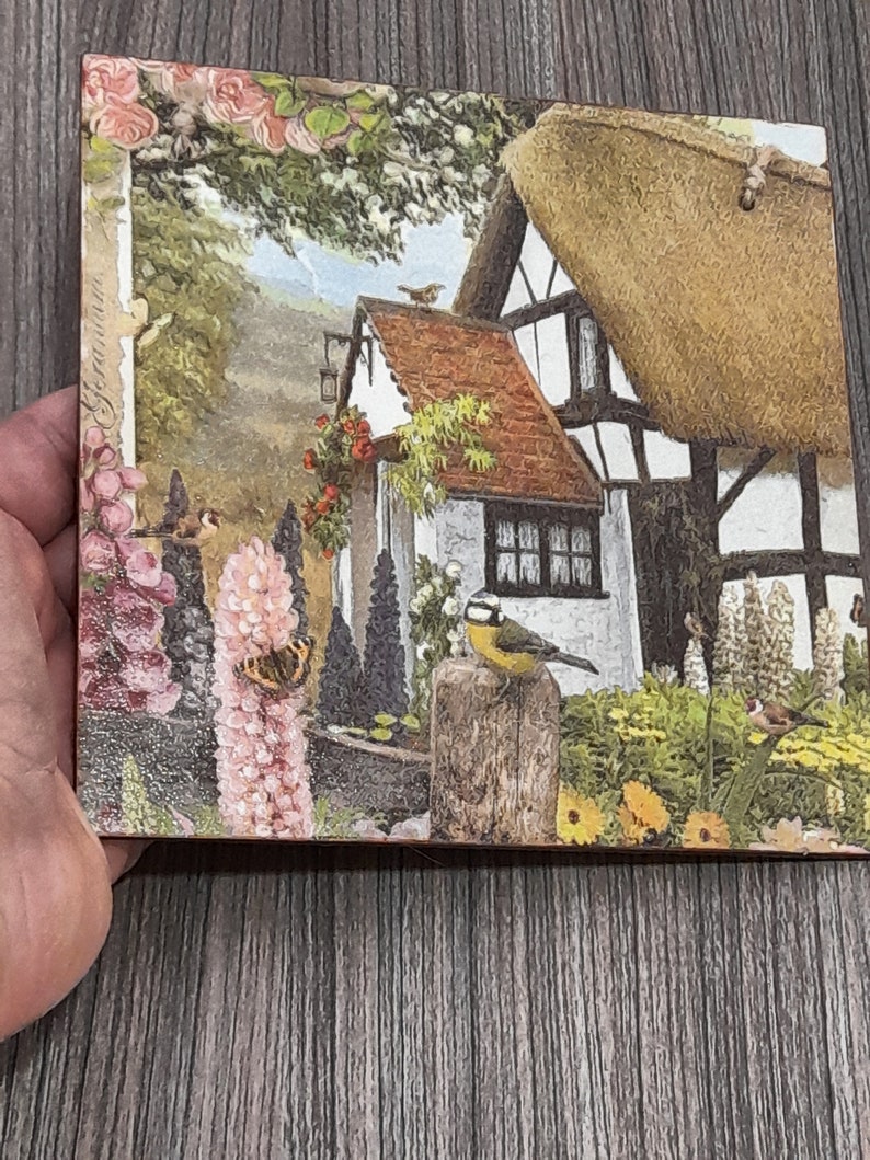 Old Stone House Built in 1890рdecoupage Plate 15cm / 15cm, Dorfhaus ...