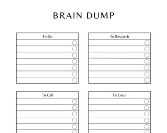 Daily Brain Dump Digital Download Journaling Page Minimalist Art - Etsy