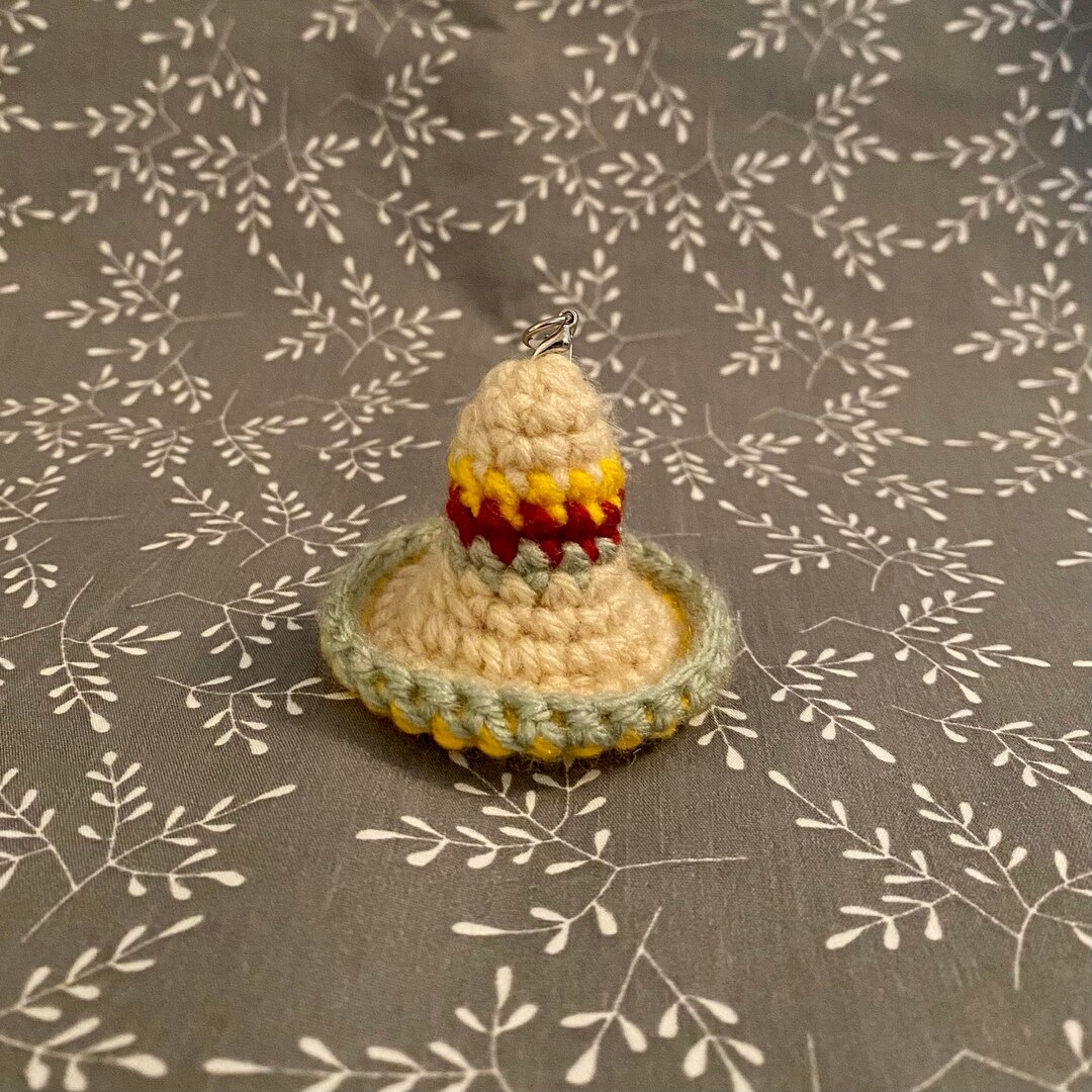 Sombrero Crochet Keychain Mexican Hat Amigurumi Accessory - Etsy