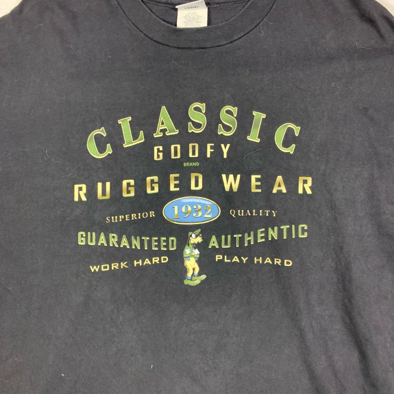 Vintage Black Classic Goofy Brand Rugged Wear T-shirt 2XL 90s - Etsy