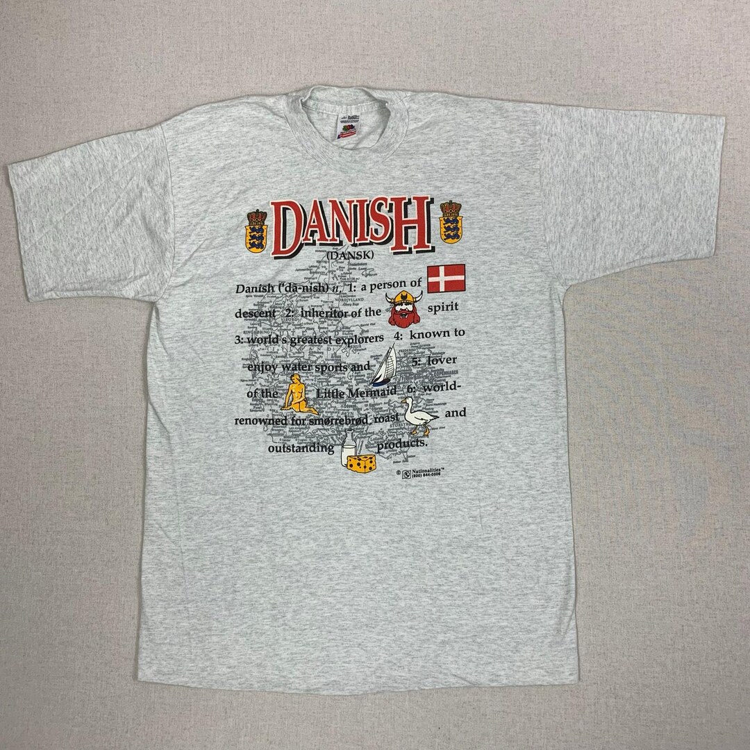 Vintage Danish Dansk Dictionary Definition Nationalities Vacation Humor ...