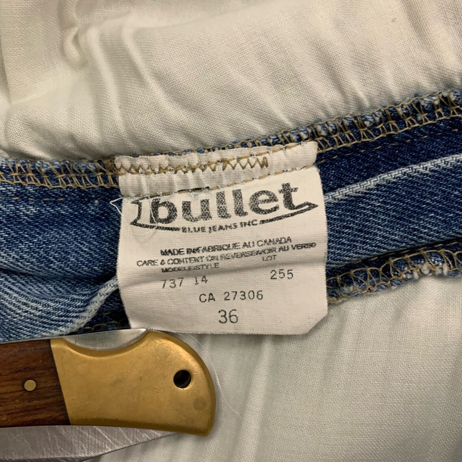 Vintage Blue Bullet .22 Caliber Denim Baggy Wide Leg Jeans Size 36 90s ...