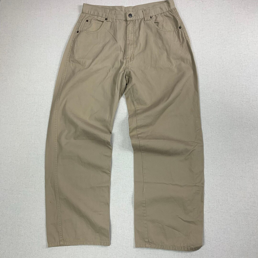Vintage Cream Khaki Baggy Wide Leg Jnco-stlye Blaze on Trouser Pants ...