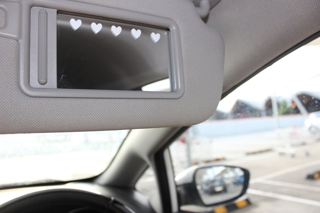 Heart Car Mirror Decal, Car Mirror Sticker, Rear View Mirror Decal, Car ...