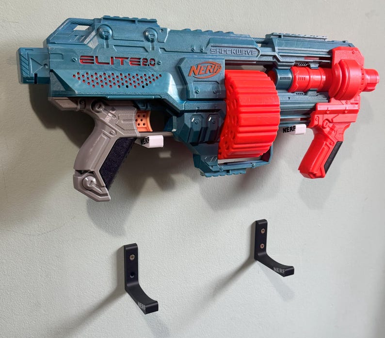 Nerf Gun Wall Mount Brackets – Toy Blaster Holder – Wall Hooks With ...