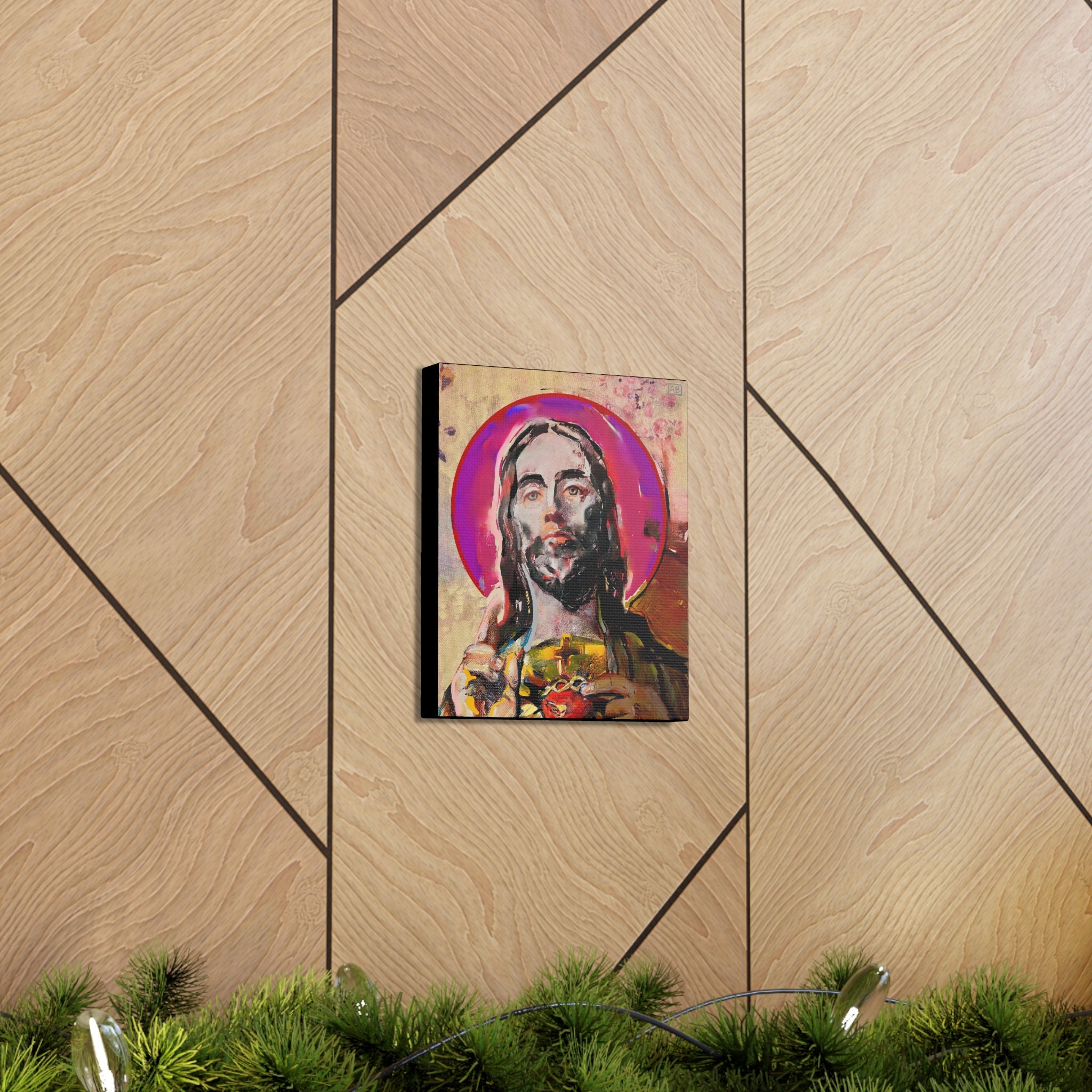 Small Picture of Jesus, 8'' X 10'' Jesus, Retro Jesus, Jesus on Canvas ...