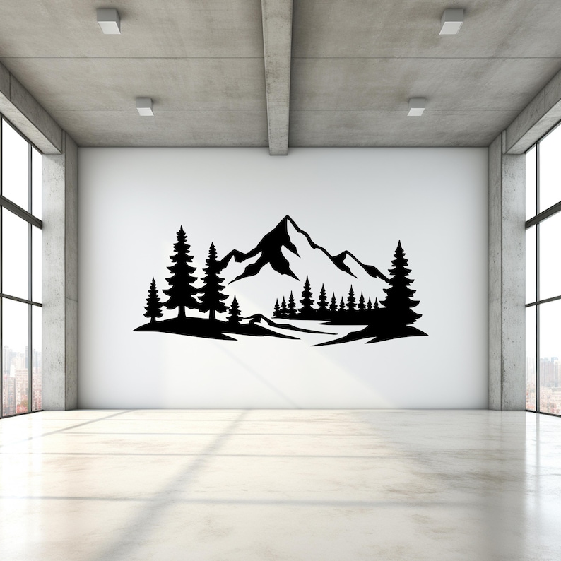 Mountain Forest Laser Cut File PNG SVG EPS | Nature Landscape (digital ...