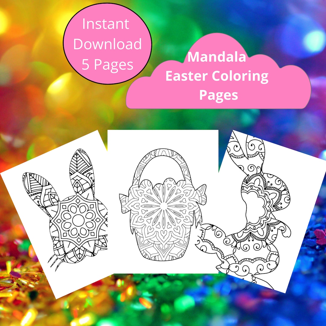 Easter Mandala Coloring Pages | Printable Relaxation Art | Instant ...