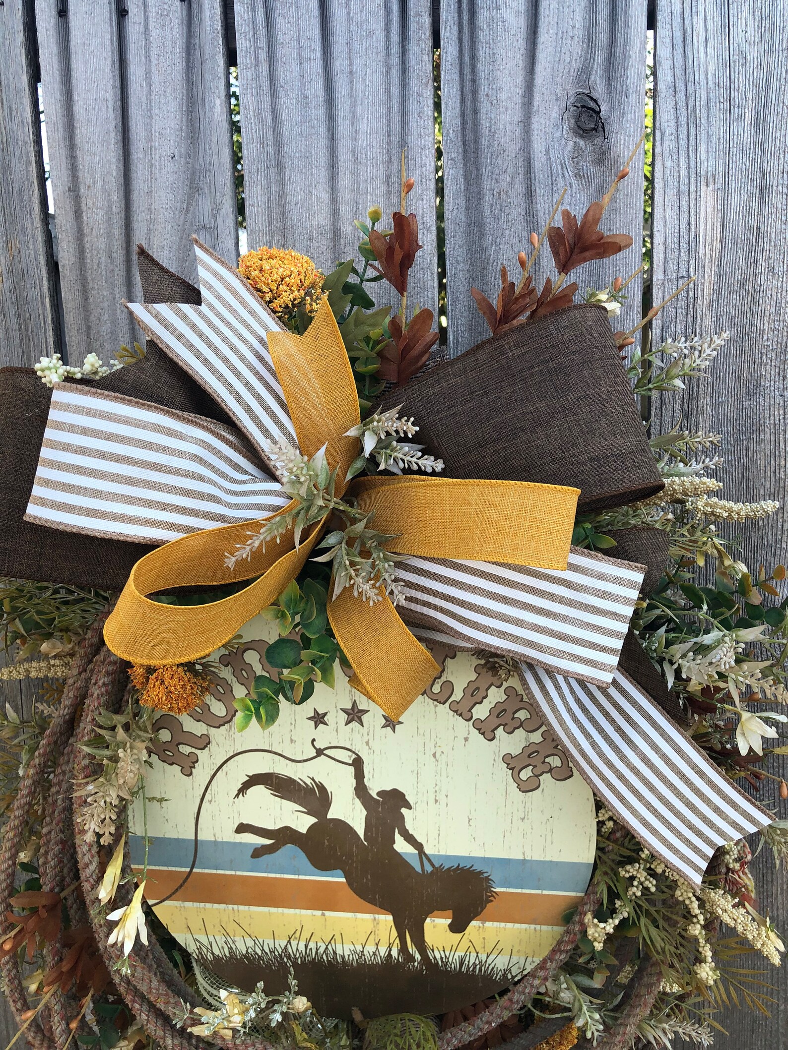 Rodeo Life Swag - Western Home Decor - Neutral Color Wreath - Cowboy ...