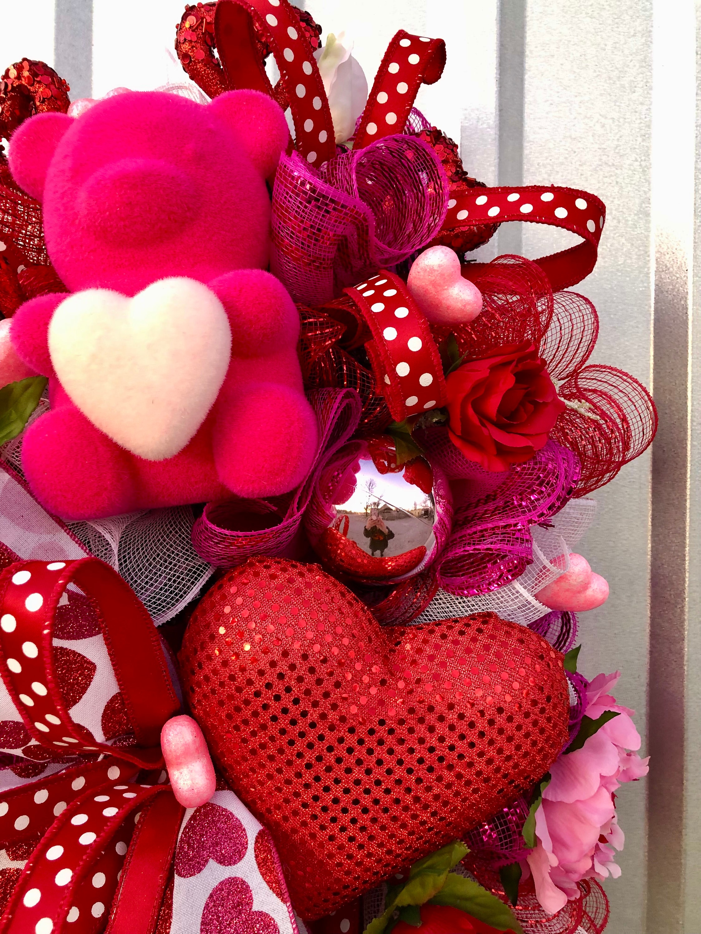 Hot Pink Bear Valentines Day Swag Heart Swag Red Pink Valentine Swag