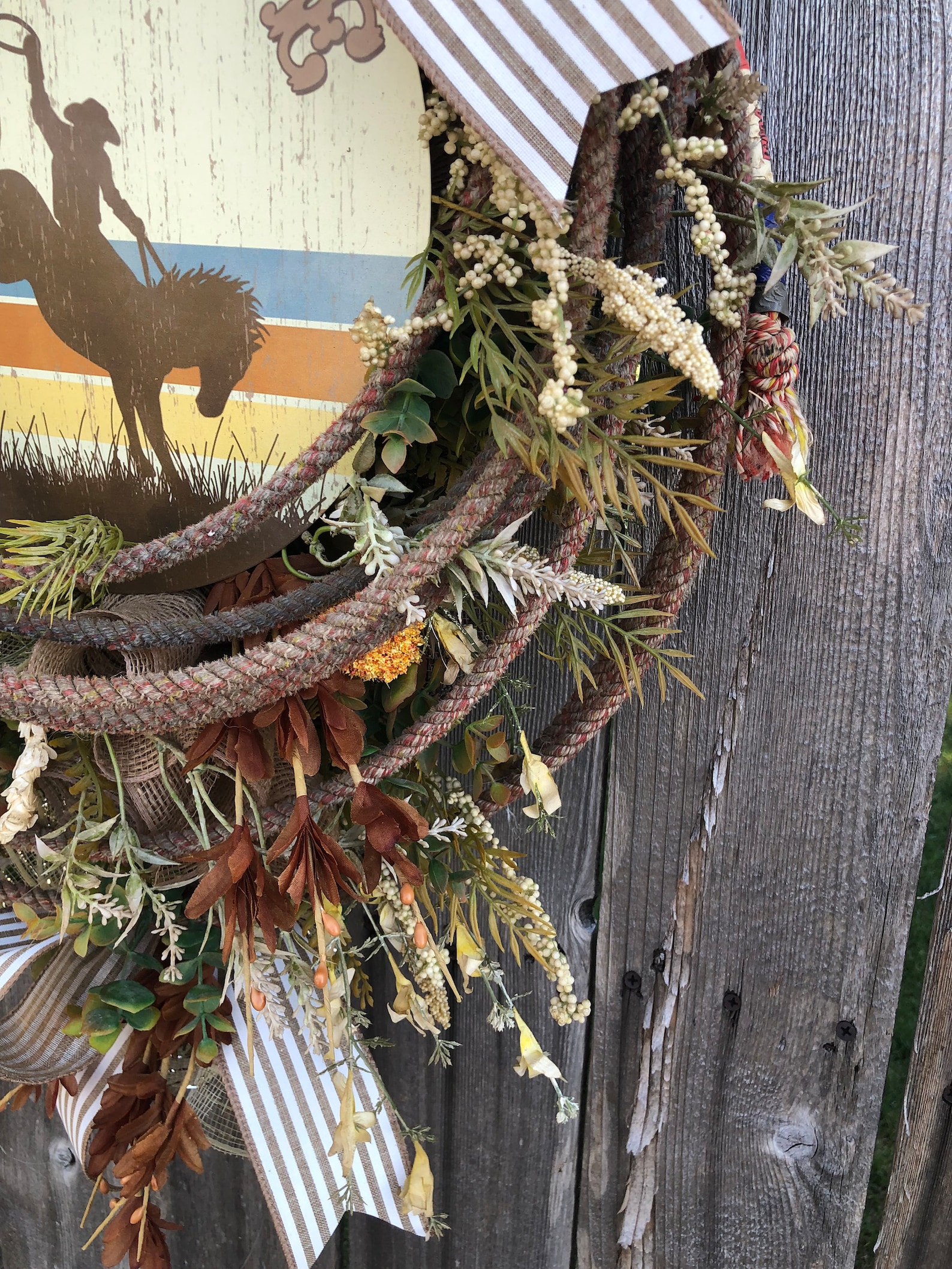 Rodeo Life Swag - Western Home Decor - Neutral Color Wreath - Cowboy ...