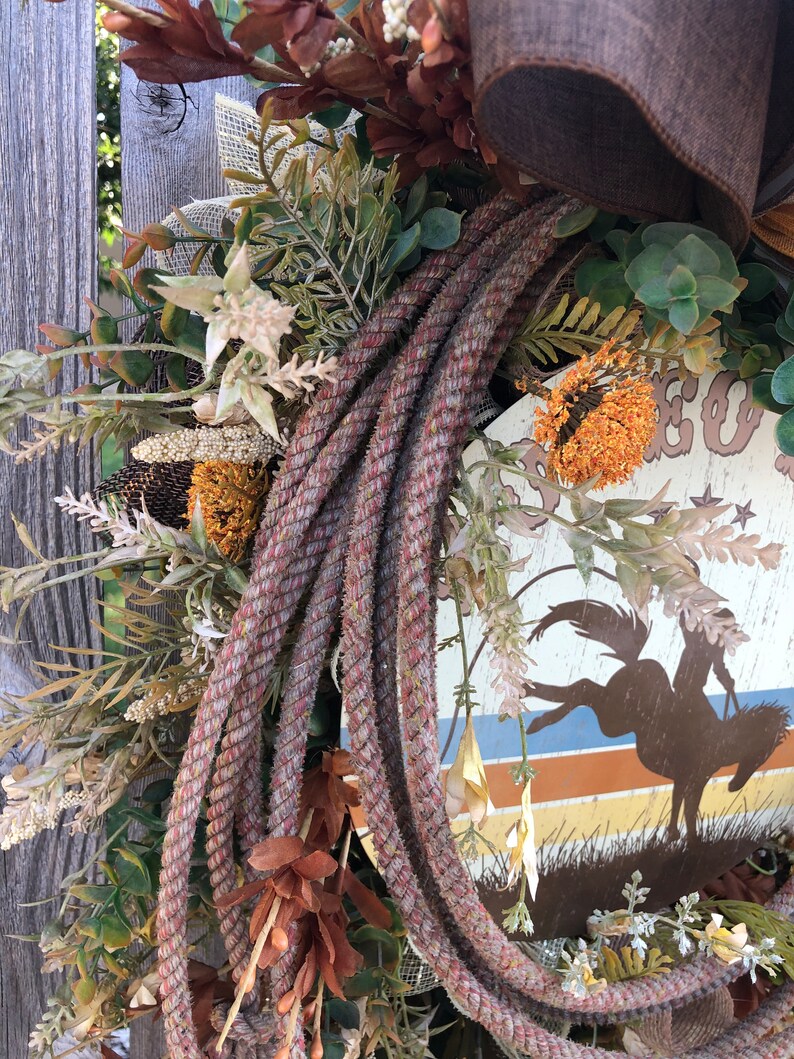 Rodeo Life Swag - Western Home Decor - Neutral Color Wreath - Cowboy ...