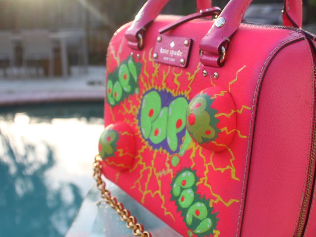 Graffiti Pop Art Bag Hand Painted Bag, Genuine Leather Crossbody Bag ...