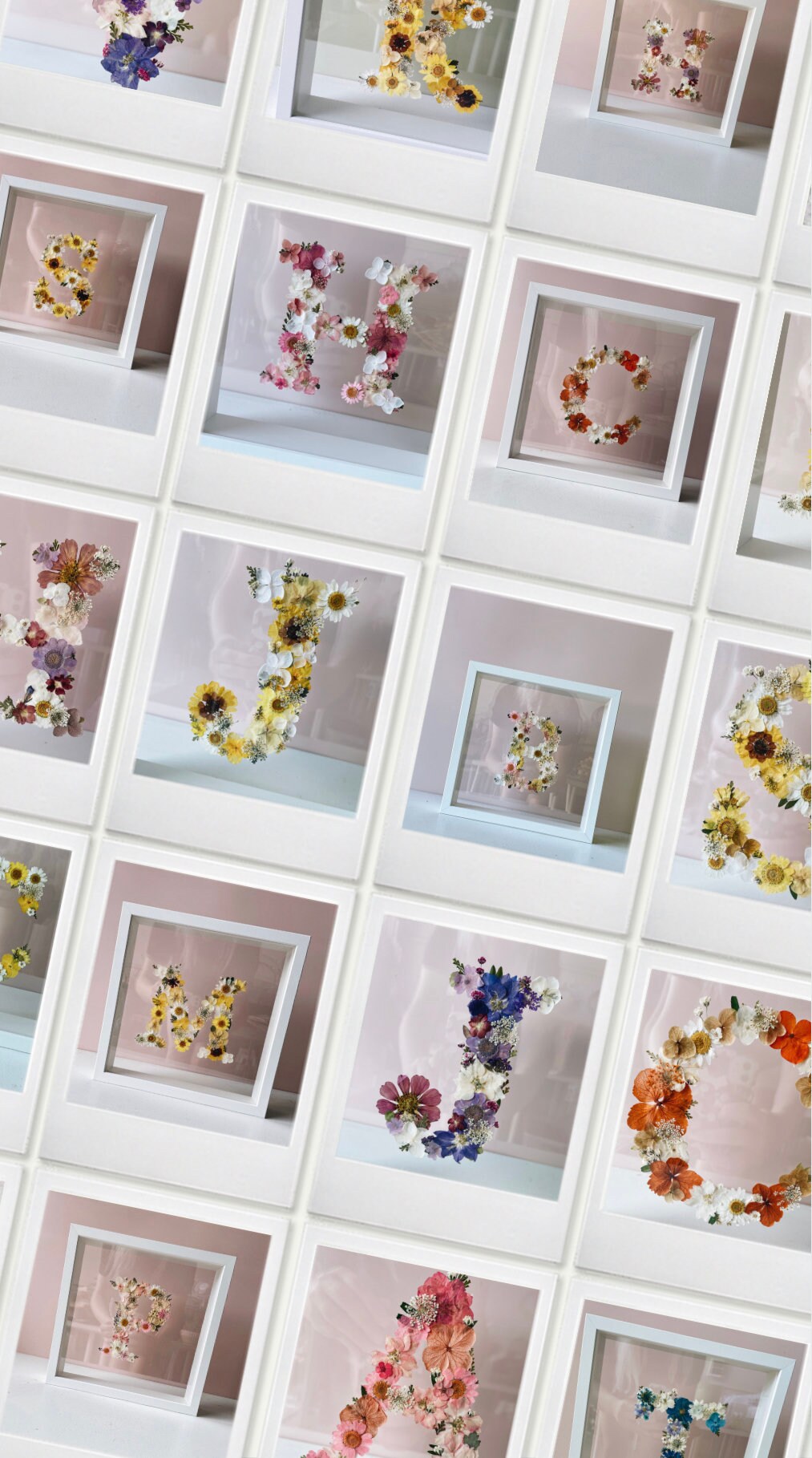 Letter Pressed Flower Frame - Etsy