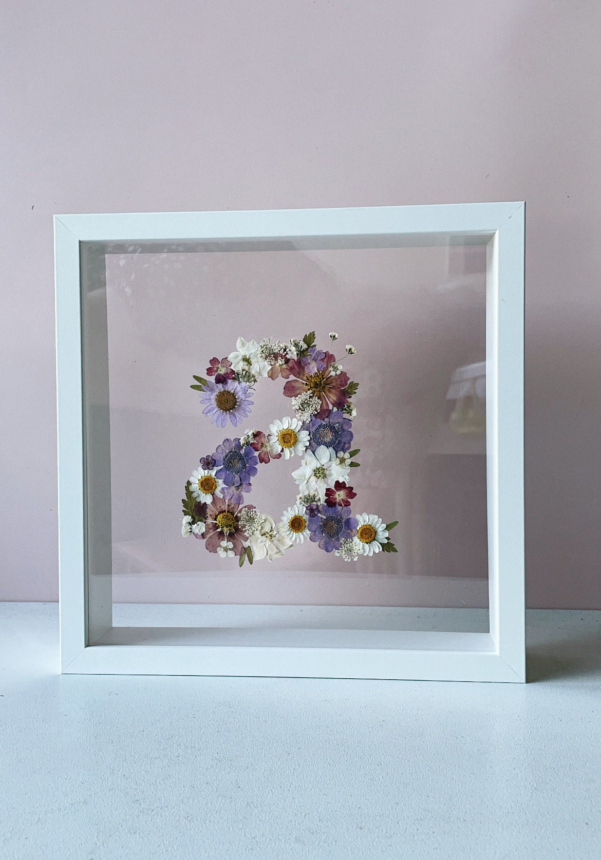 Letter Pressed Flower Frame - Etsy