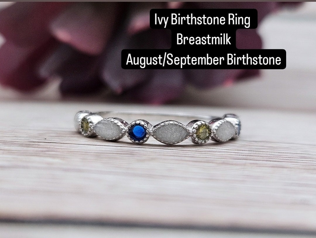 Breastmilk Ring DIY Kit With 4 Birthstones | Birthstone Keepsake Ring ...