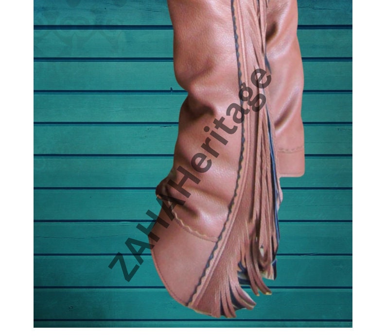 2024 Western Shotgun Fringed Full Chaps Real Suede Leather Handmade for ...