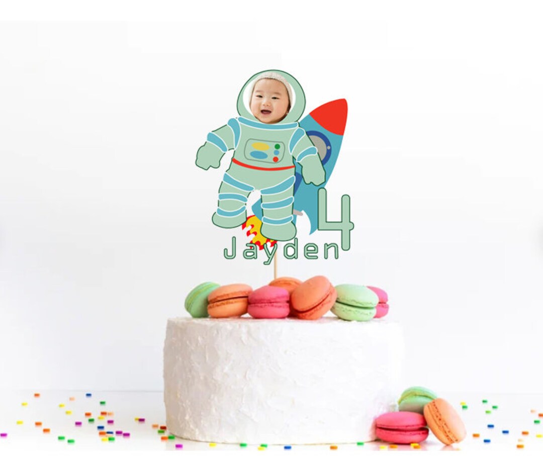 Space Cake Topper Astronaut Cake Topper Space Birthday - Etsy