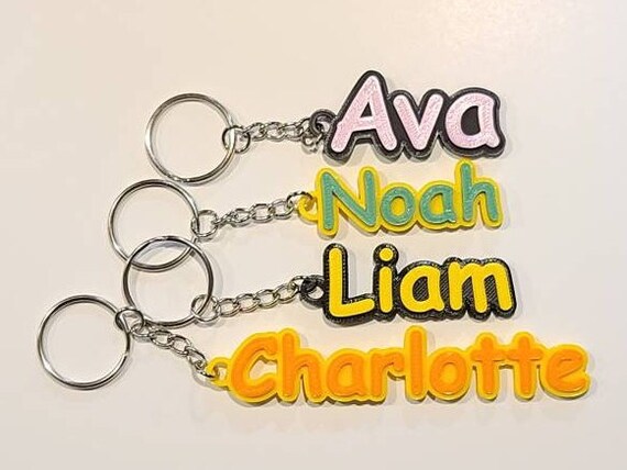 Name Keychain two Colors personalized Nametag 3D Printed - Etsy
