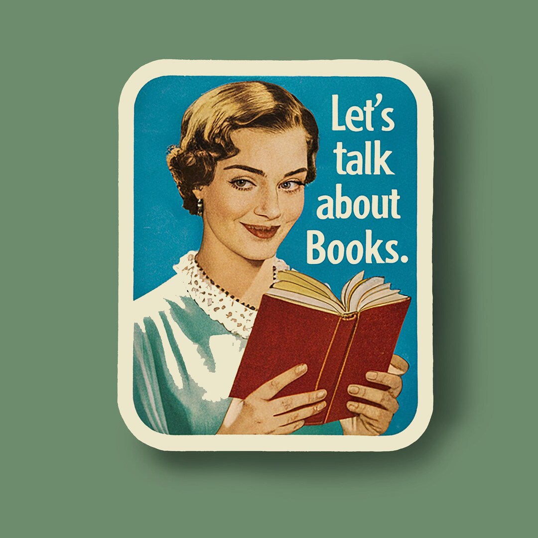 Retro "let's Talk About Books" Sticker - Book Lover Gift - Etsy